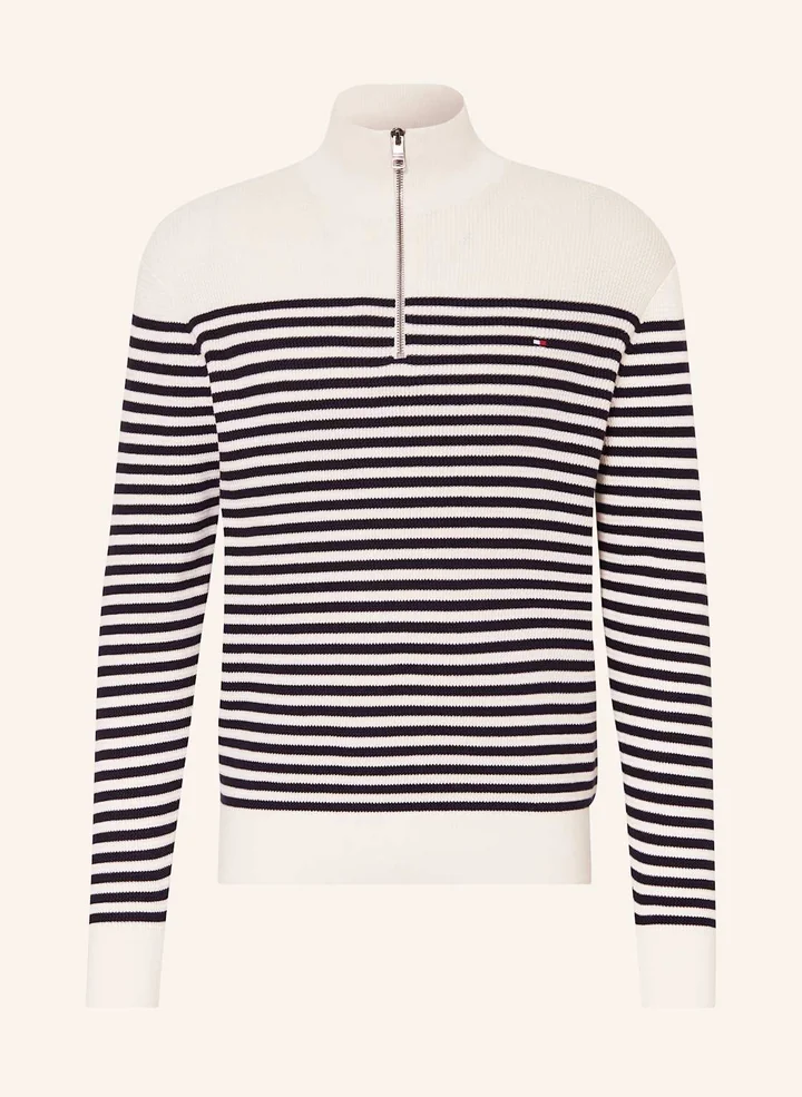 Tommy Hilfiger Sweter Typu Troyer Racking weiss - Lamoda.pl