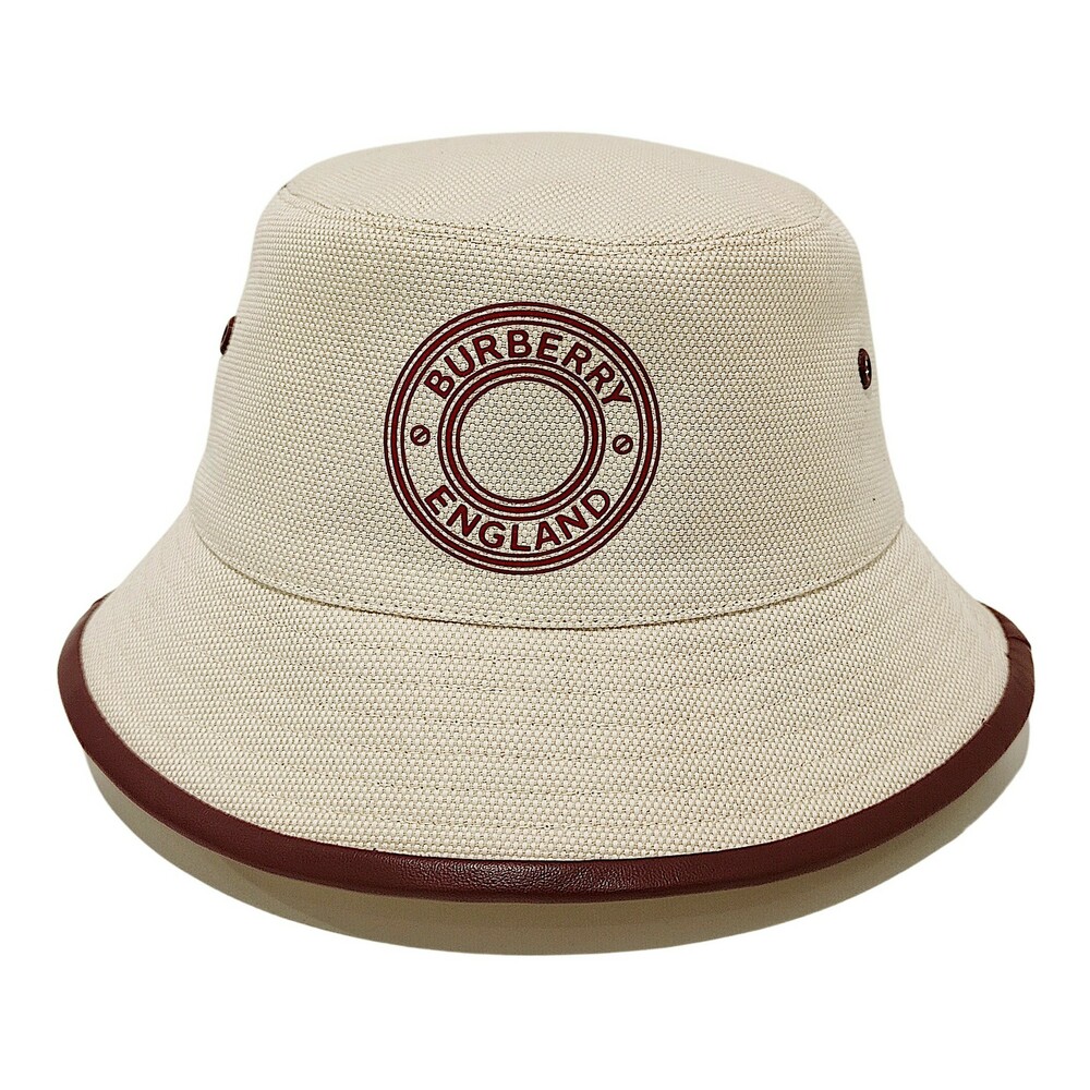 Burberry, Logo Print Bucket Hat Biały, female, Burberry