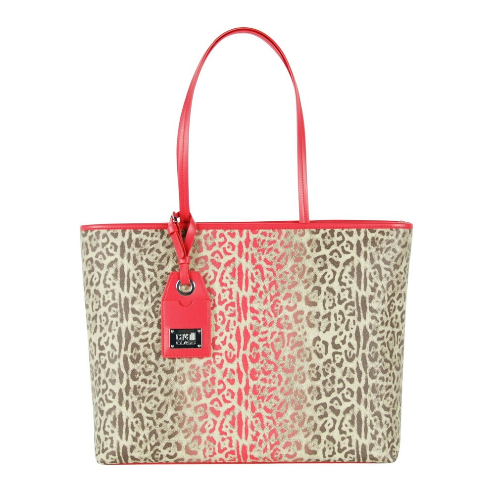 Cavalli Class, Animal Print Shopping Bag Różowy, female, Cavalli Class