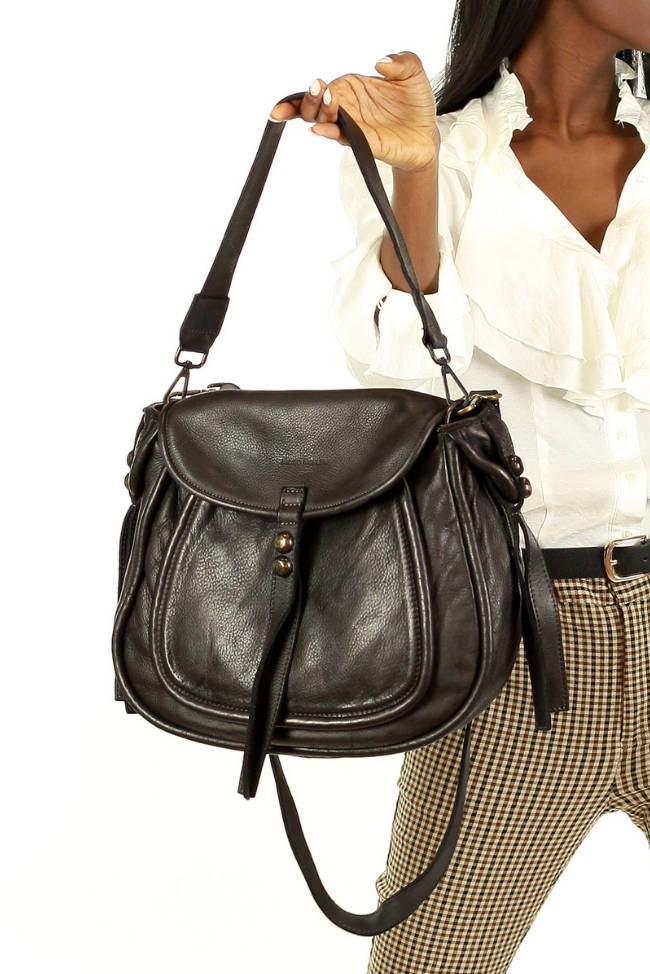 CAROLINE Marco Mazzini Torebka classic saddle bag ze skóry naturalnej ...