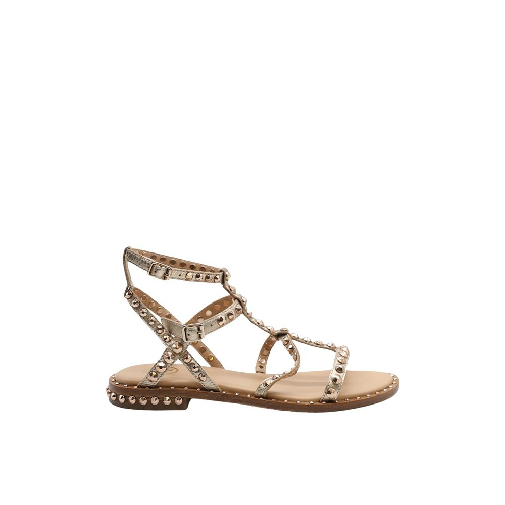 ASH, Sandali Precious in pelle con tacco basso e borchie Żółty, female, Ash