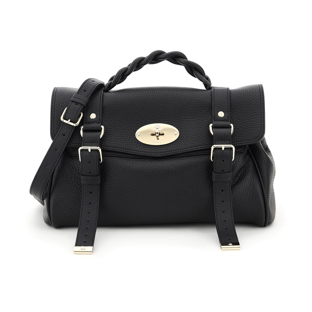 Mulberry, Alexa Medium Hammered Bag Czarny, female, Mulberry