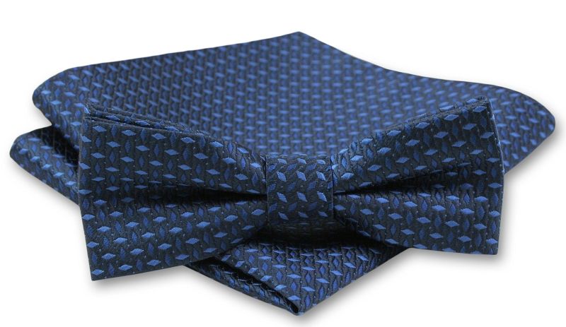 Elegancka Mucha Męska - Alties - Wzór w Odcienie Granatu Alties