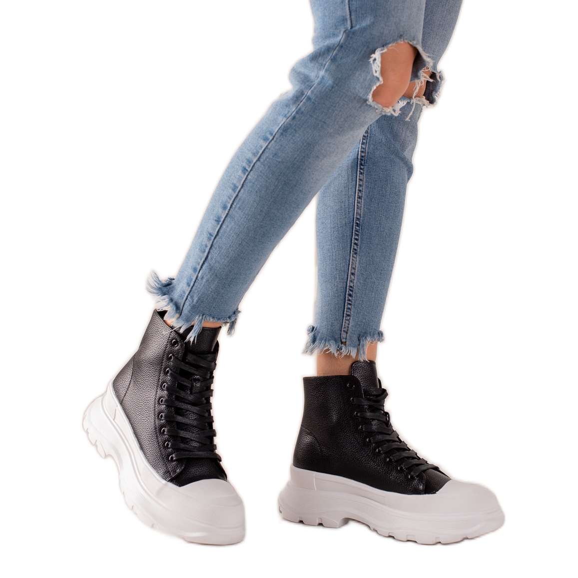 Seastar Sneakersy Na Platformie czarne Seastar