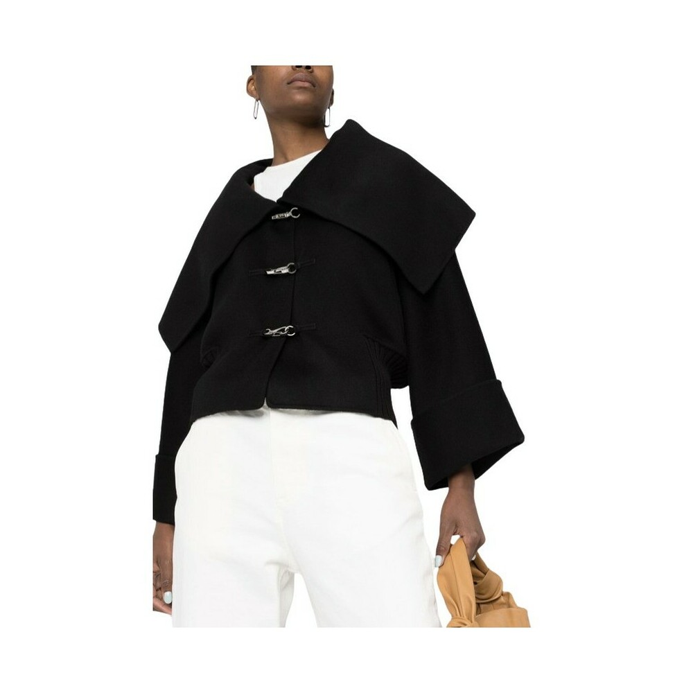 TotêMe, Cropped Doublé Clasp Jacket Czarny, female, TotêMe