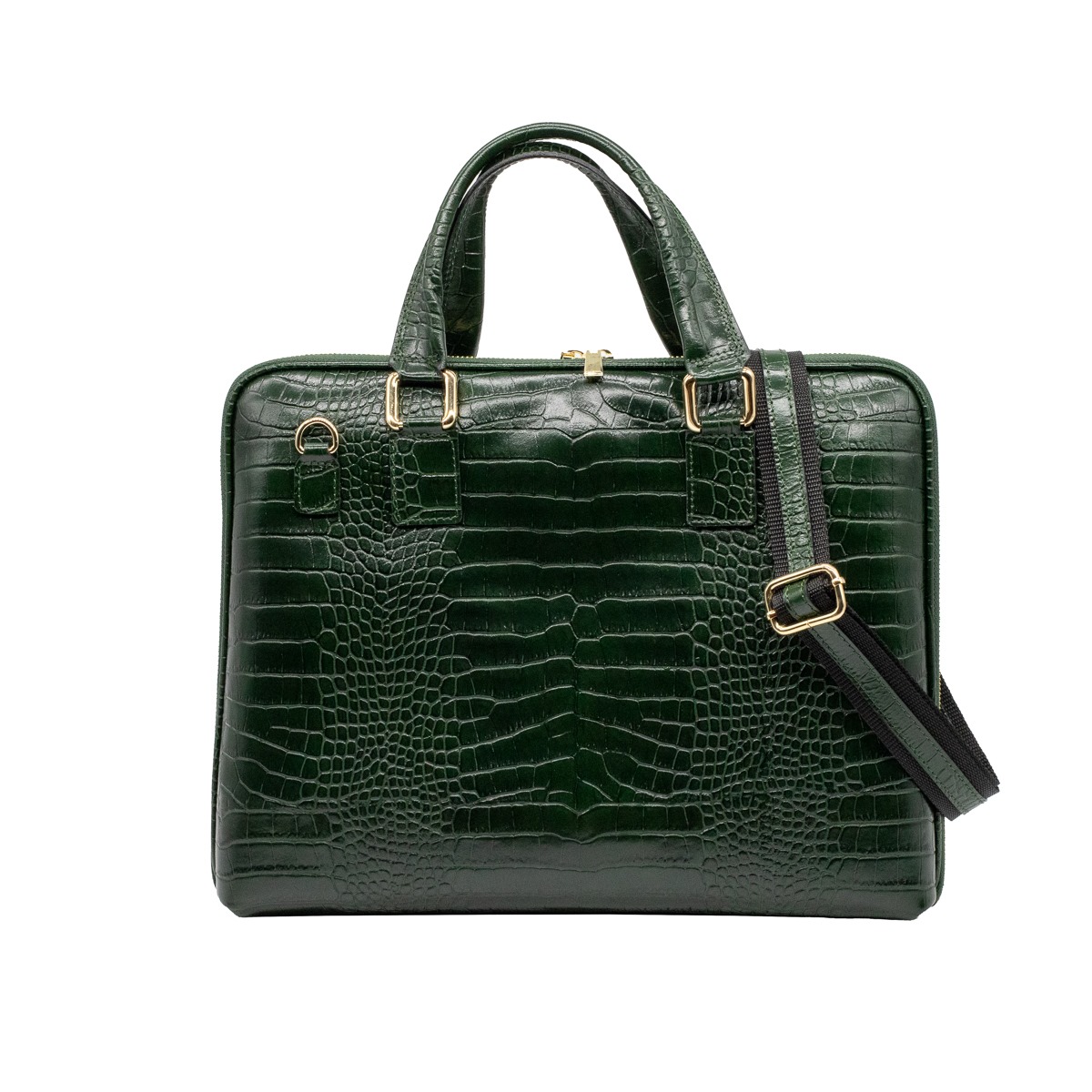 Rafallo Elegancka Aktówka Judy ze skóry naturalnej Zieleń - Lamoda.pl