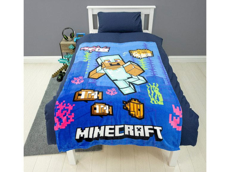 Koc polarowy z kolekcji MINECRAFT, 100 x 150 cm - Lamoda.pl