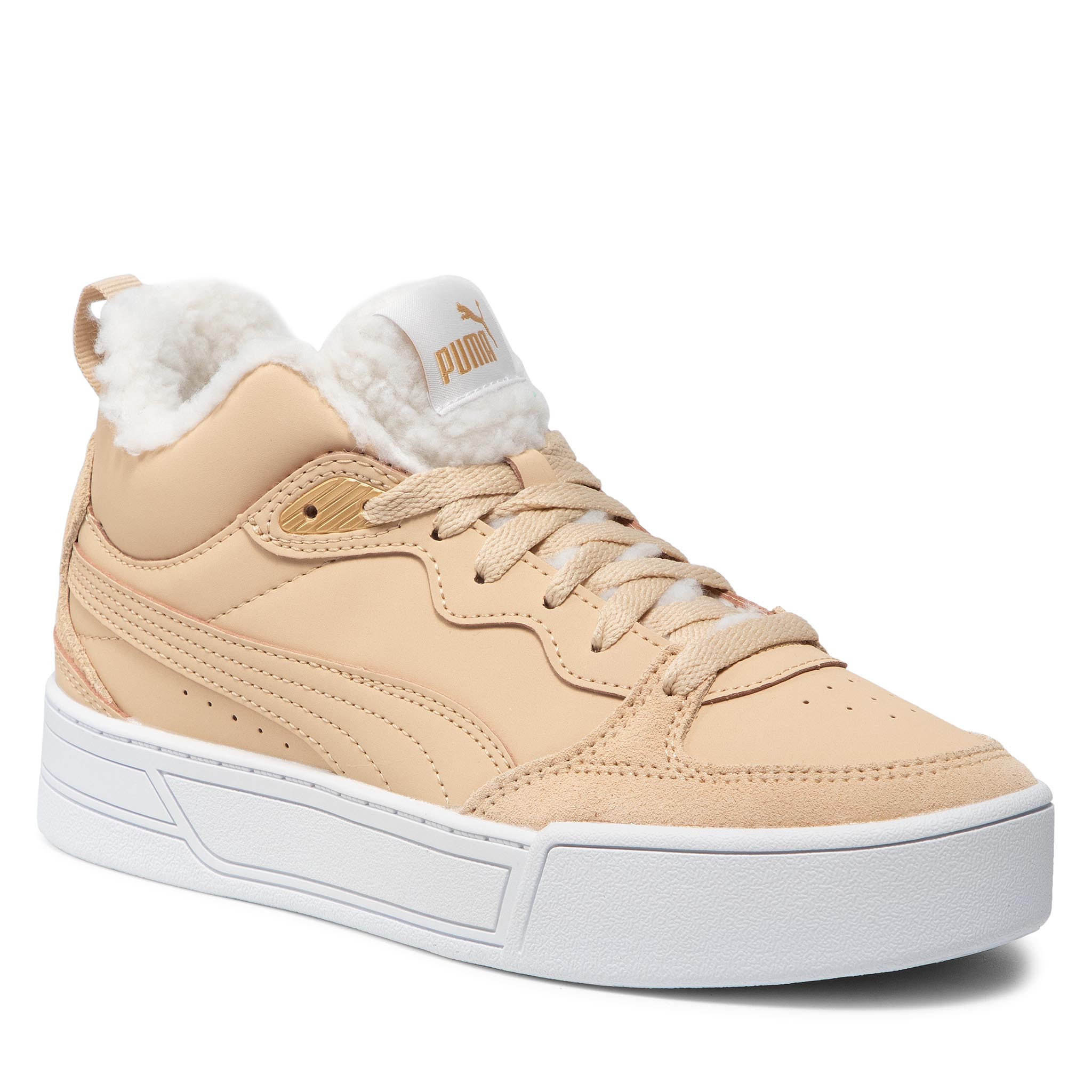 Sneakersy PUMA - Skye Demi Teddy Ws 381151 02 Pebble/Pebble/White/Gold Puma