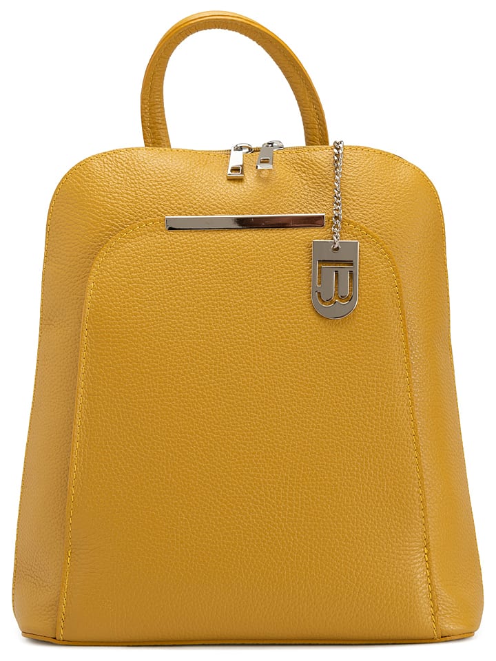 Skórzany plecak "Cervia" w kolorze musztardowym - 35 x 33 x 12 cm Lucca ...