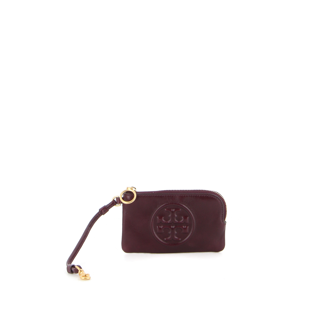 Tory Burch, Perry Bombe Glazed Card Case Brązowy, female, TORY BURCH