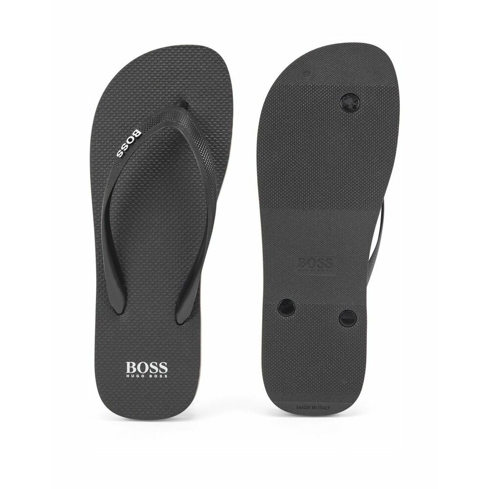Hugo Boss, Chanclas con logo de la nueva temporada Czarny, male, Hugo Boss