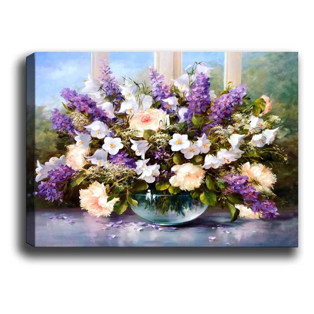Obraz Tablo Center Purple Flowers, 70x50 cm - Ceny i opinie na Skapiec.pl