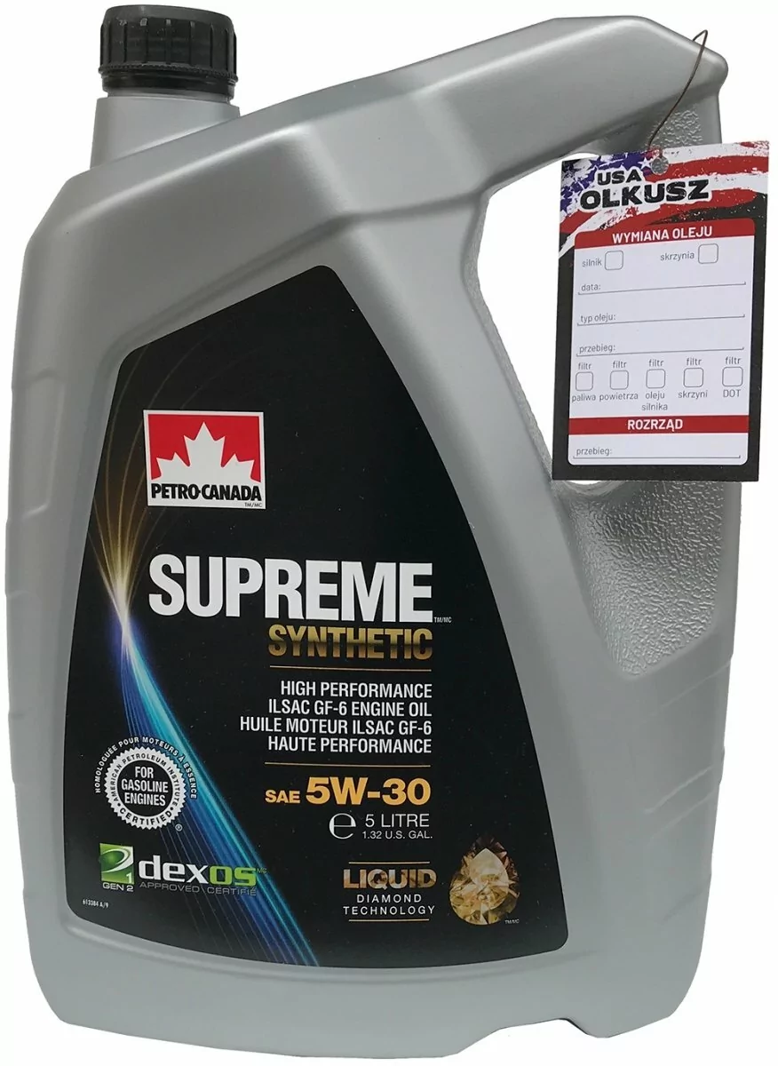 Olej silnikowy syntetyczny SUPREME 5W30 5l - Ceny i opinie na Skapiec.pl