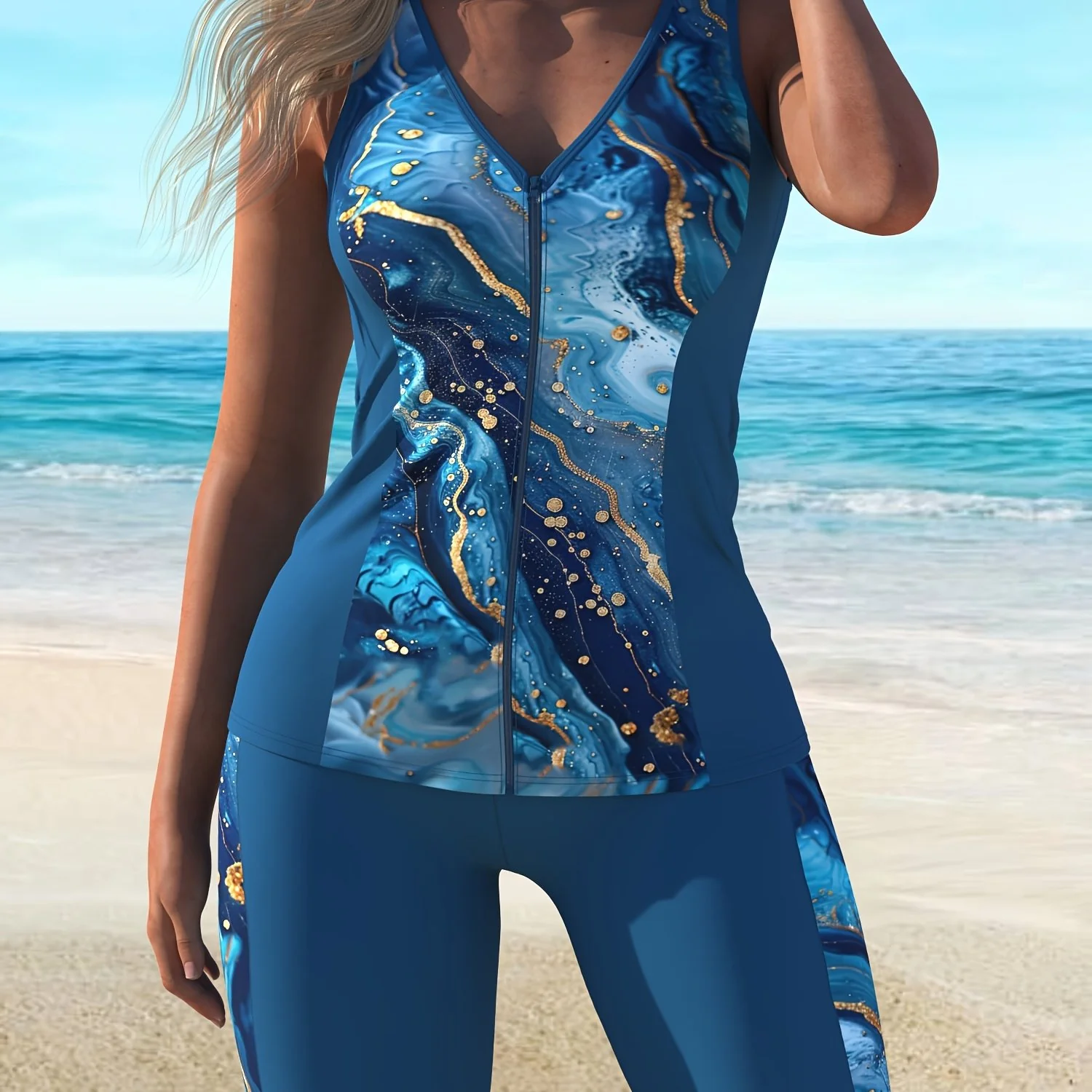 TEMU Plus-Size Tie-Dye Drukowany Tankini Strój Kąpielowy - Ceny i ...