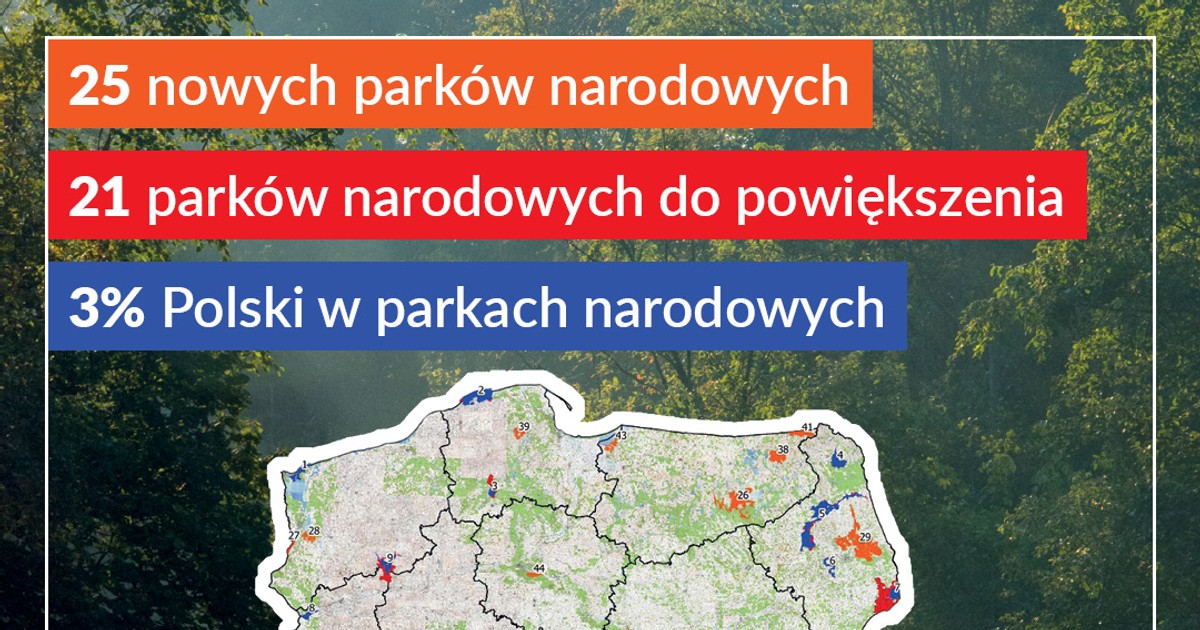 25 nowych parków narodowych do utworzenia w Polsce