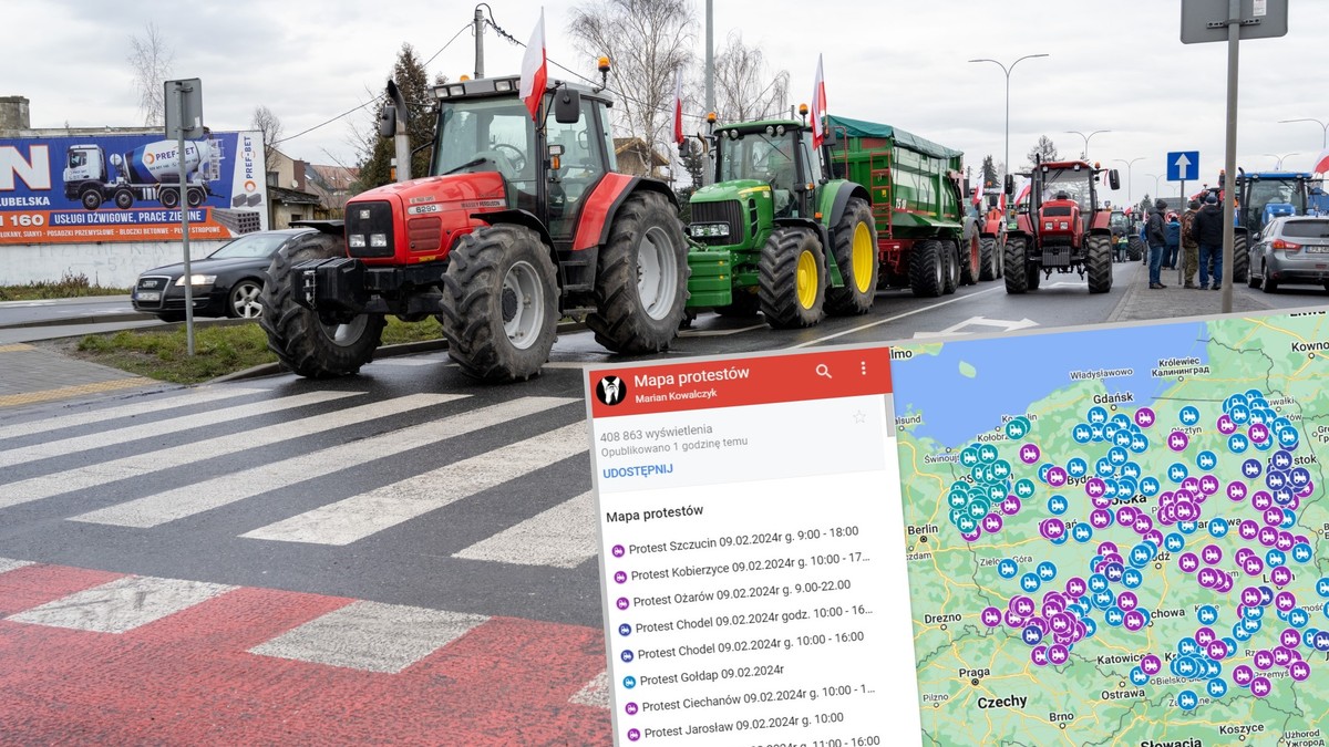 Protest rolników - to już dziś. Cała Polska stanie w wielkim korku [MAPA]