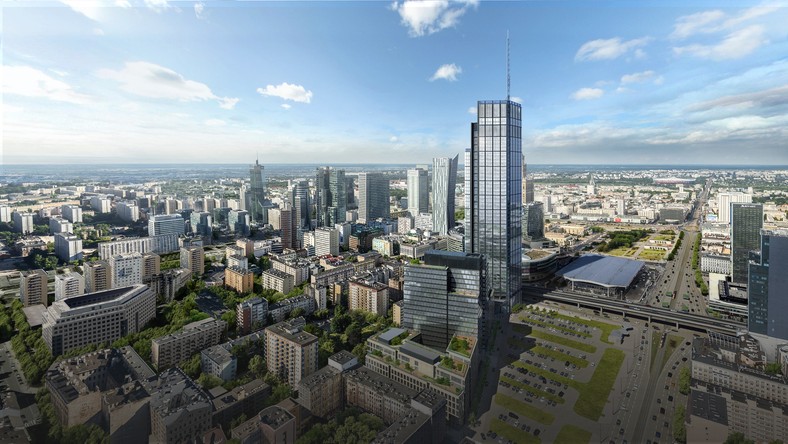 Najwyższy budynek w Europie - Varso w centrum Warszawy