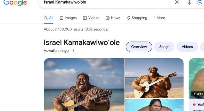 An image of Israel Kamakawiwoʻole shows Google search still can't tell ...