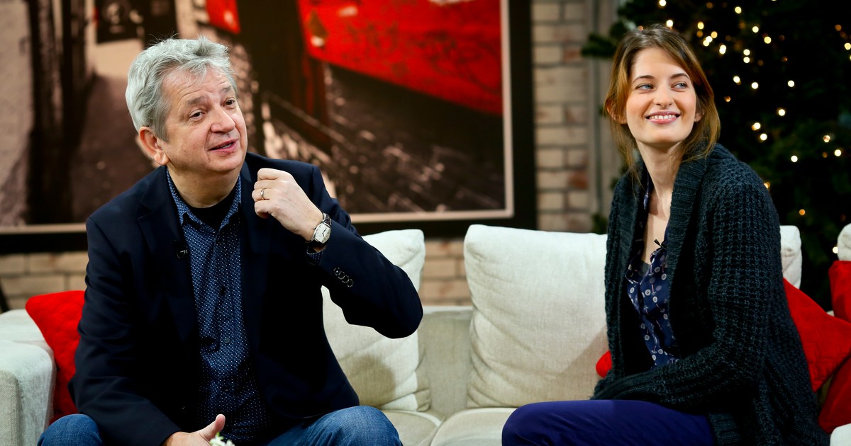 Juliusz Machulski z córką Marią w "Pytaniu na śniadanie" - Film