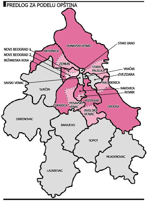 Beograd podeliti na 25 opština