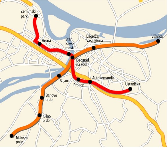 SVI PUTEVI VODE KA "BEOGRADU NA VODI" U planu dve linije metroa, prva ...