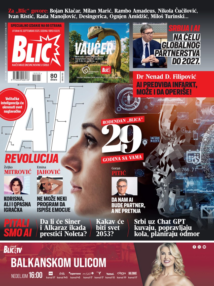 Naslovna strana za 16.9. - Blic