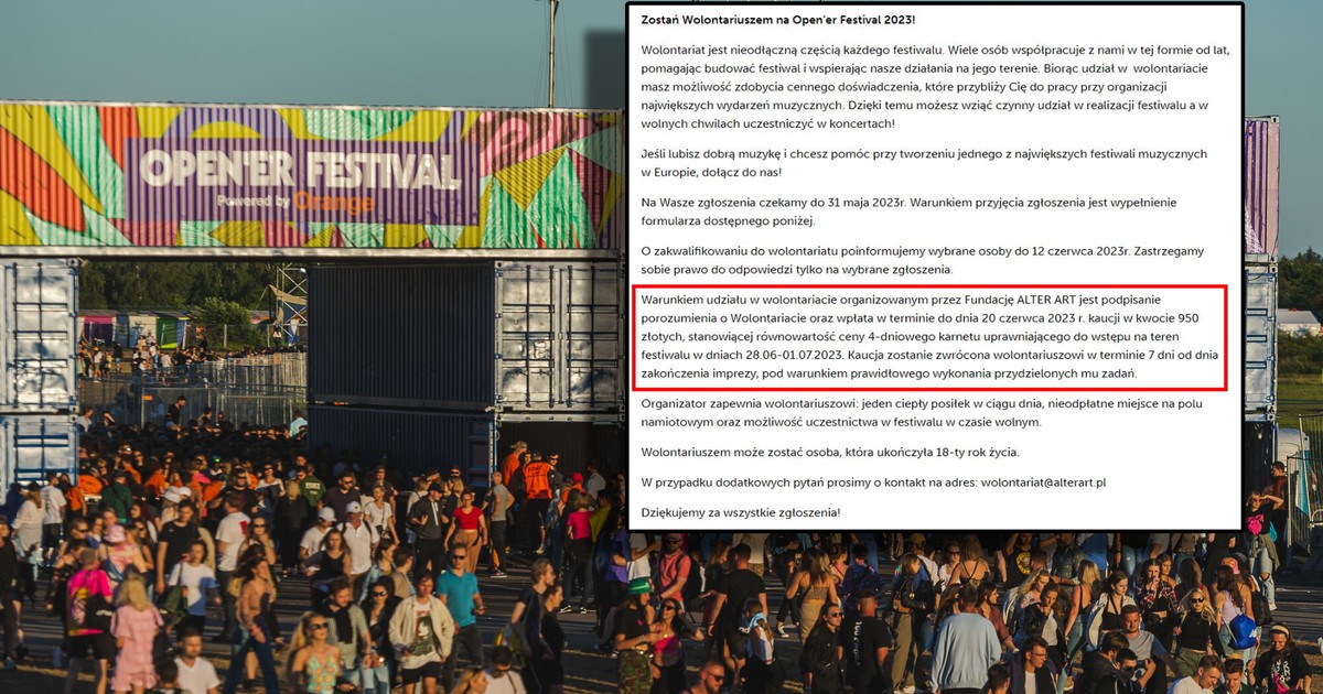 Wolontariat na Open'erze, za który trzeba płacić. Jest oświadczenie Alter Art