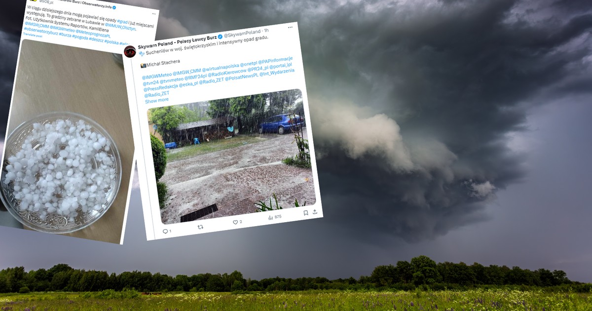 Intensywne gradobicie w Polsce. Biało jak po opadach śniegu [ZDJĘCIA ...