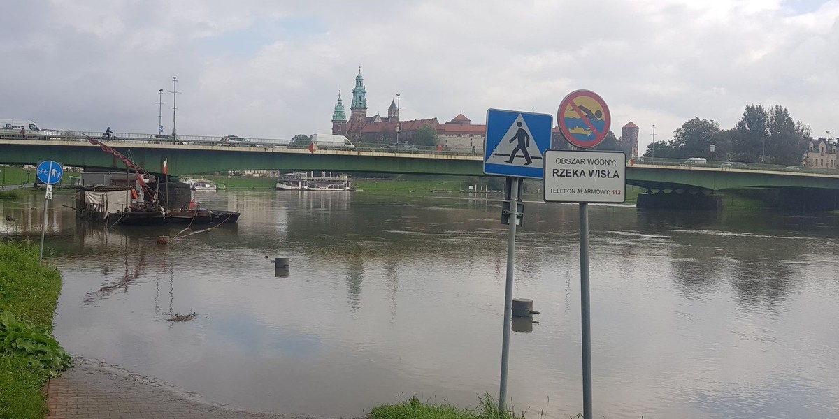 Stan rzek w Małopolsce. Kraków: Wisła zalała bulwary - Wiadomości