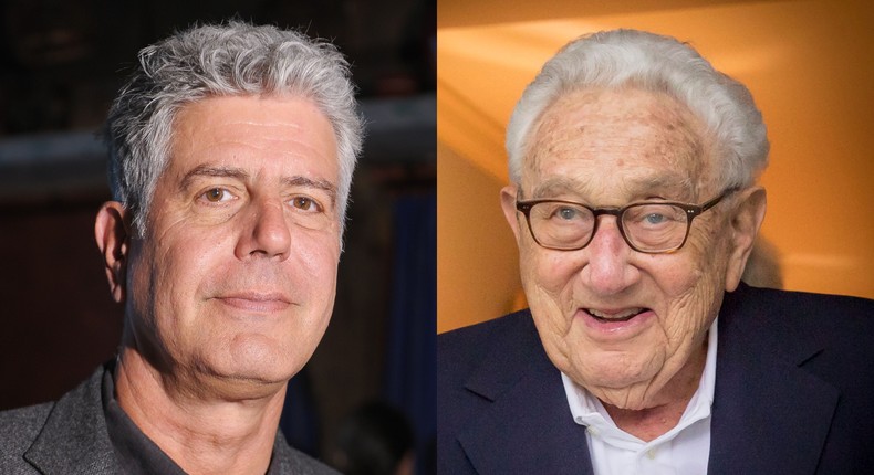An old quote where Anthony Bourdain called Henry Kissinger a 'murderous ...