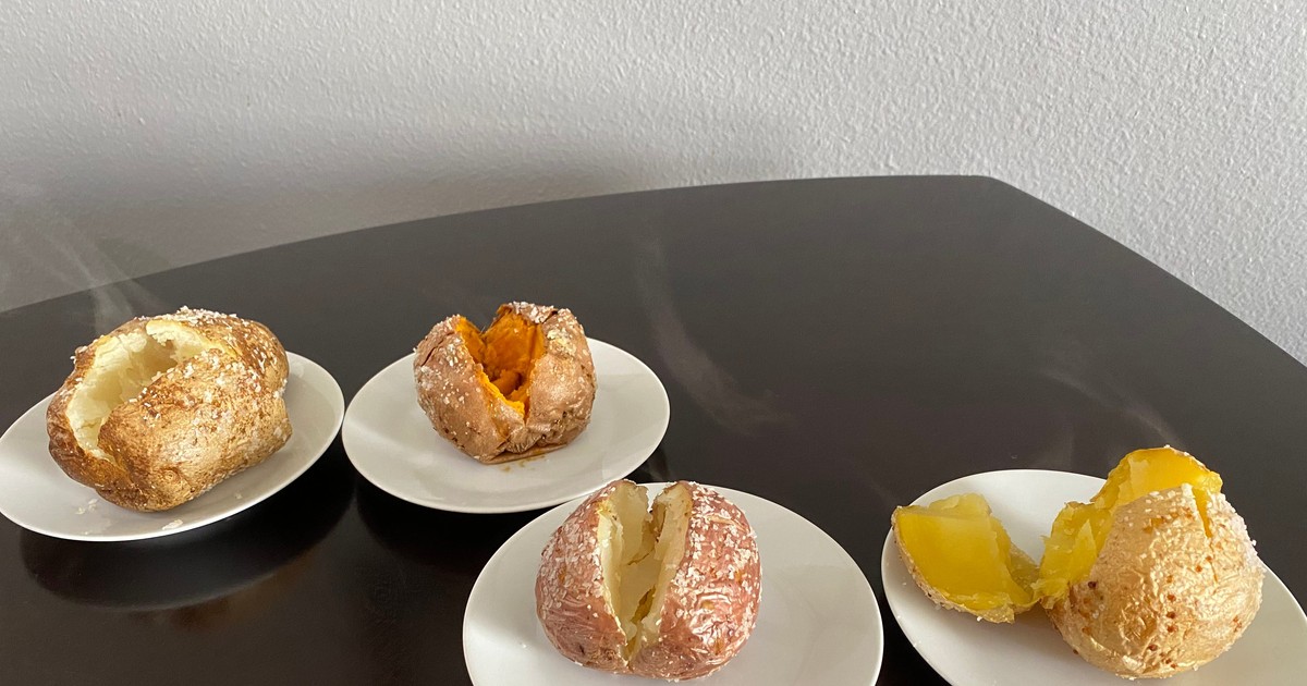 I made baked potatoes using 4 different kinds of spuds, and I'd ...