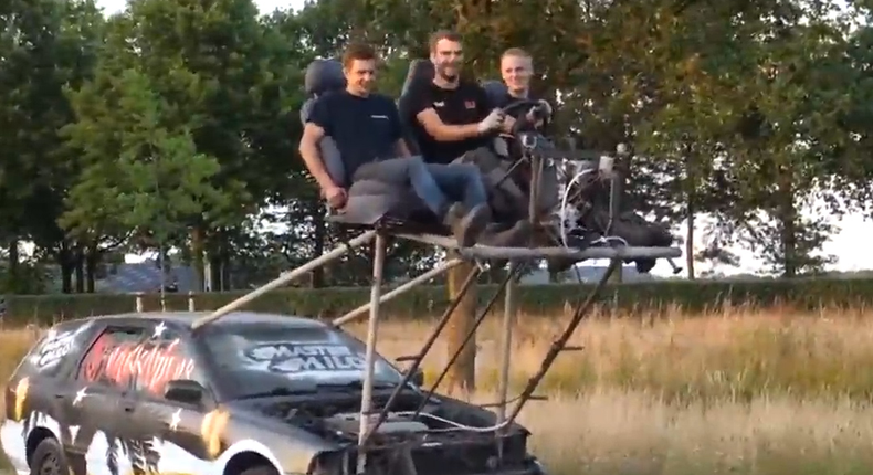 YouTuber Master Milo invented a car that he can drive from seats rigged ...