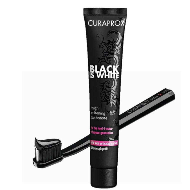 CURAPROX Black is White - szczoteczka i czarna pasta do zębów, cena - Uroda