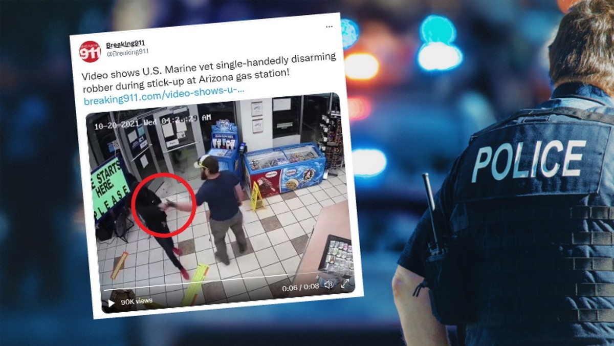 USA. Własnoręcznie udaremnił napad z bronią. Nagranie hitem sieci ... USA. Własnoręcznie udaremnił napad z bronią. Nagranie hitem sieci ...