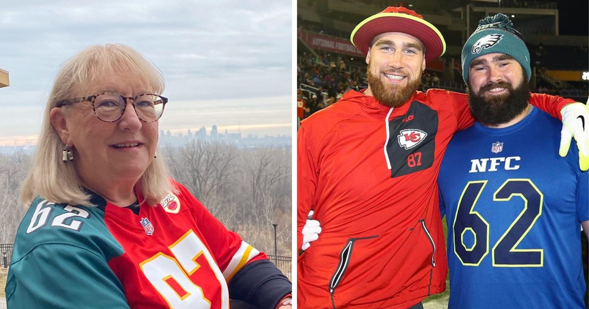 Donna Kelce went viral after rocking a split jersey supporting her 2 sons on opposing teams at ...