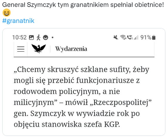 Wybuch granatnika na komendzie. Jarosław Szymczyk wywołał falę memów ...