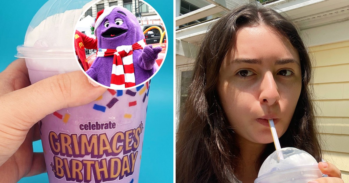 We tried the purple Grimace milkshake from McDonald's and still can't ...