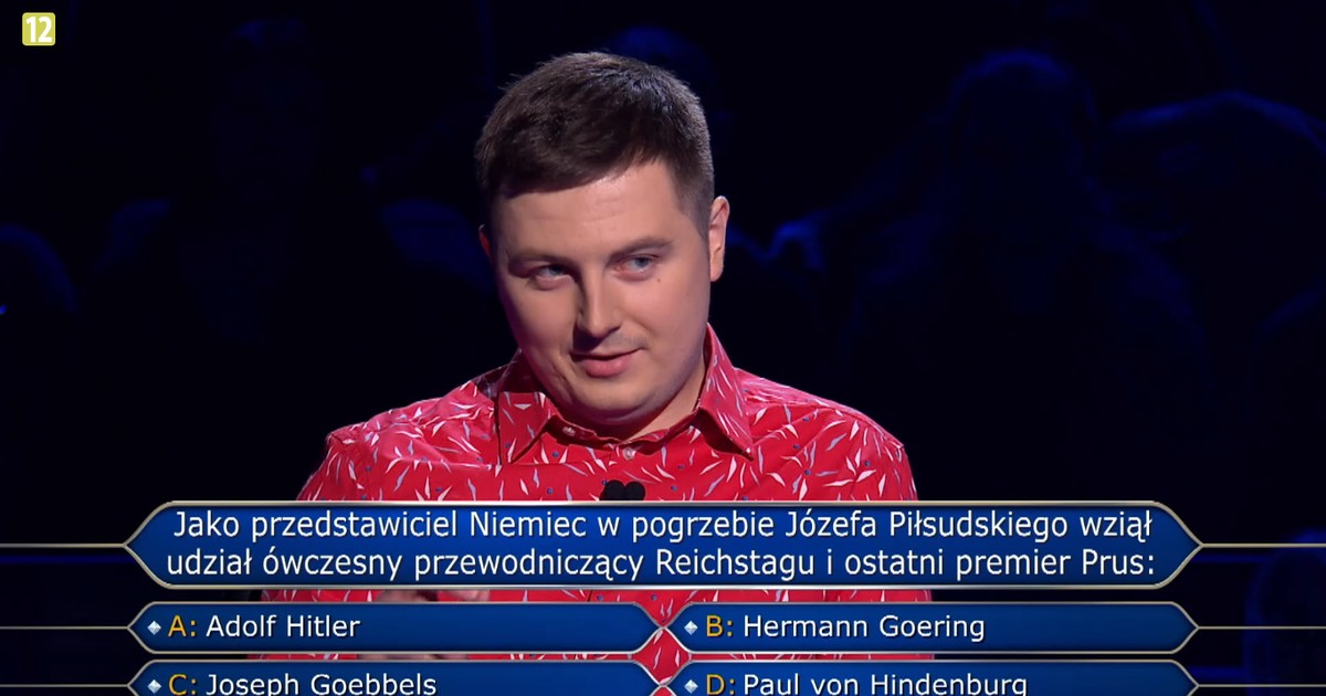 "Milionerzy": Kto był ostatnim premierem Prus? Jakub nie wiedział