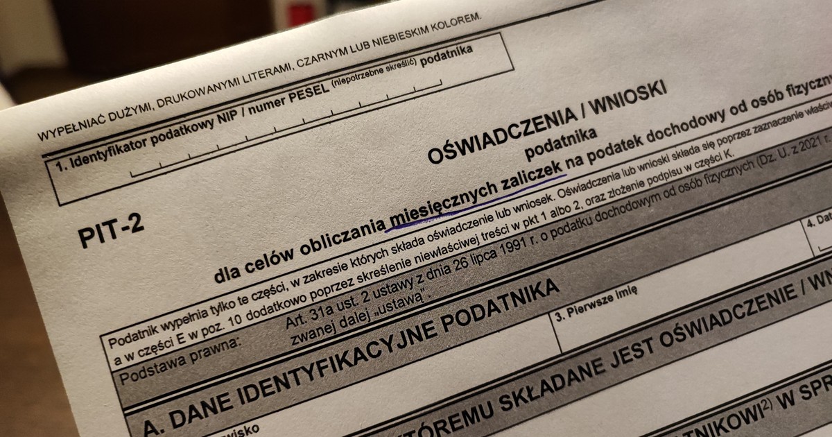 Nowy PIT-2. Kto może składać co roku? Mamy wyjaśnienia MF