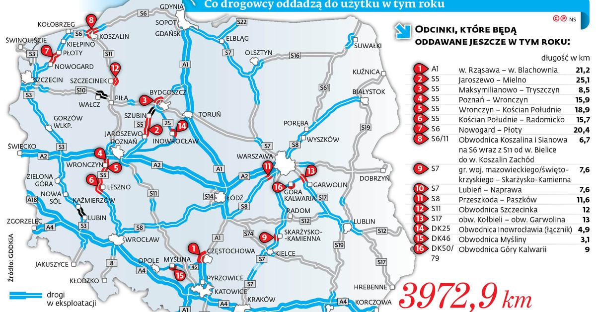 Mapa budowy dróg w Polsce: przed końcem roku przybędzie jeszcze 200 km ...