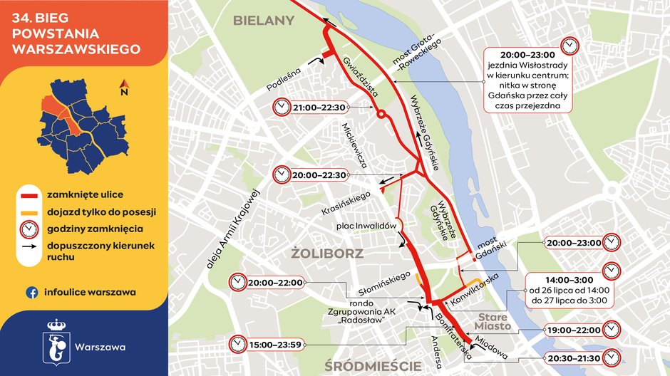 Bieg i zdjęcia do filmu. Utrudnienia w trzech warszawskich dzielnicach - Warszawa