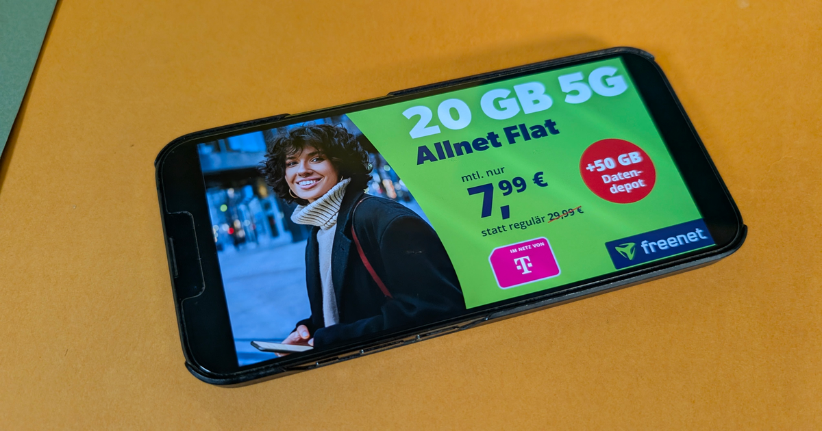 Freenet-Tarif: 20 GB 5G im Telekom-Netz für nur 7,99 Euro mit 50 GB Datendepot | Heise online ...