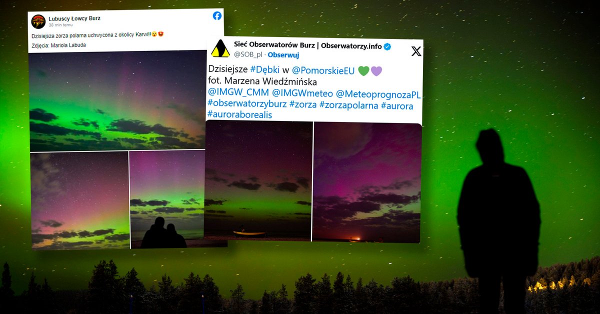 Zorza polarna nad Polską. Media obiegły niezwykłe zdjęcia - Wiadomości