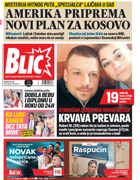 Naslovna za 20.6. - Blic