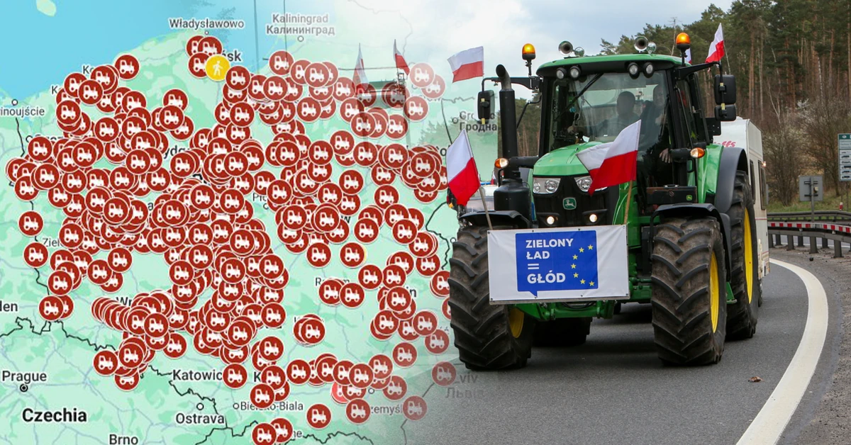 Protest rolników 20 marca. Oto 580 blokad. Nowa MAPA, objazdy i ...