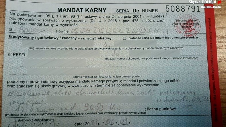 Mandat 8 tys. zł za milczenie. Boleśnie przekonał się, co grozi za ...