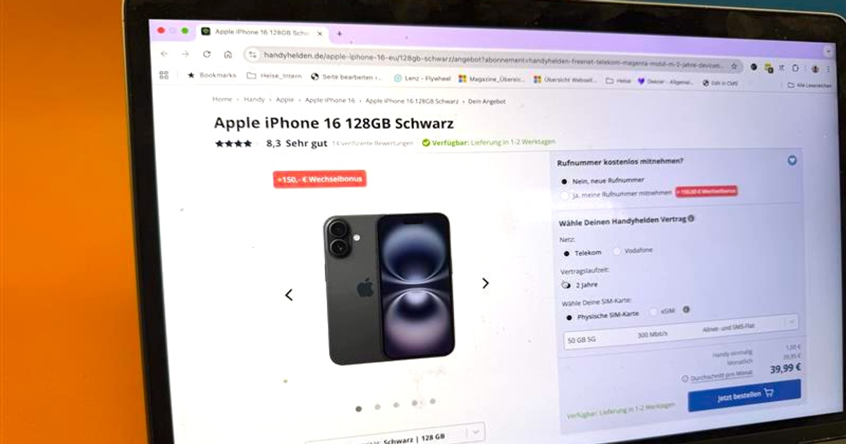 Apple für 1 Euro: iPhone 16 mit 50 GB Telekom-Tarif | heise online ...