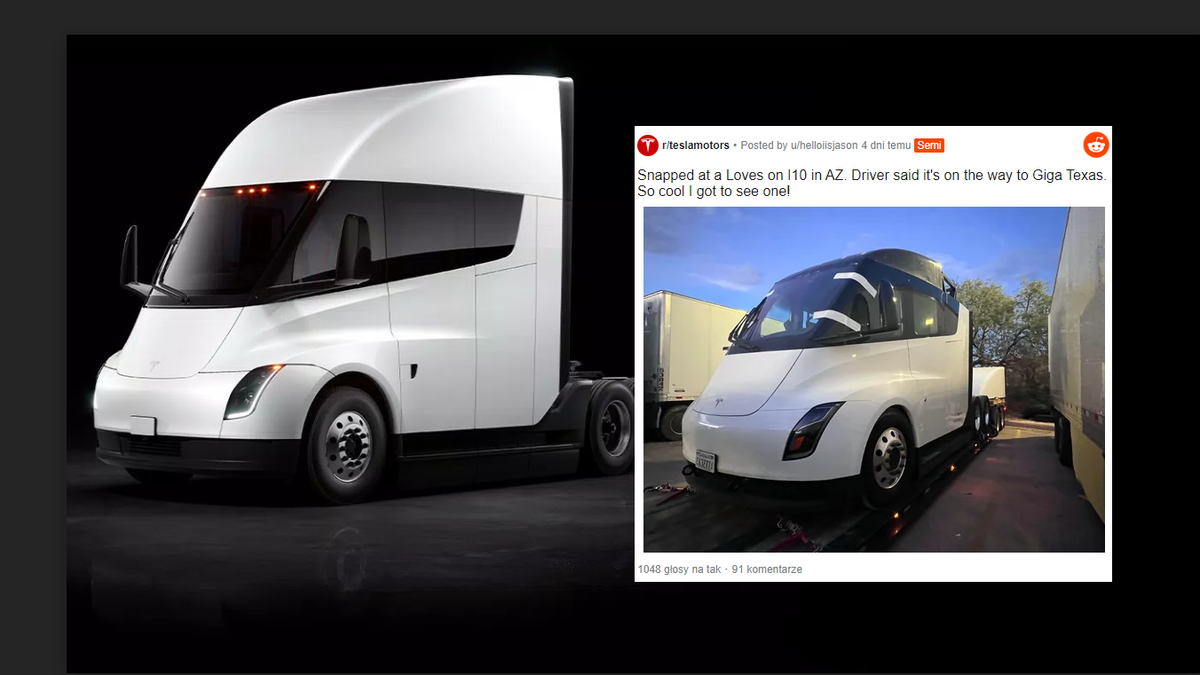 Zrobili zdjęcia Tesli Semi. To jeszcze testowe egzemplarze ciężarówki