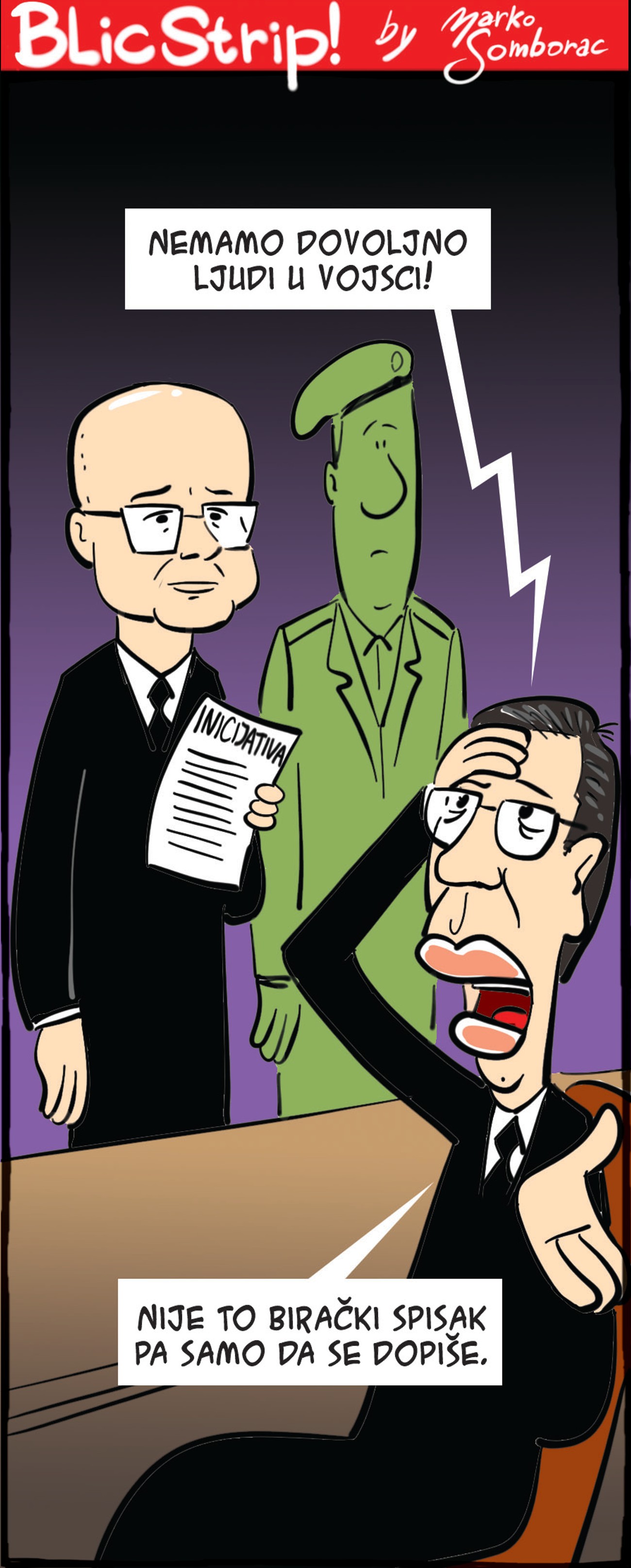 Blic strip crta i piše Marko Somborac. - Blic