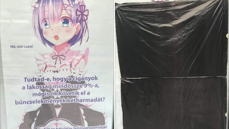 Rasszista plakát jelent meg a villamosmegállóban a Pető intézetnél, letakarták - Blikk